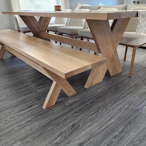Custom White Oak Dining Table With X Wooden Legs - Etsy