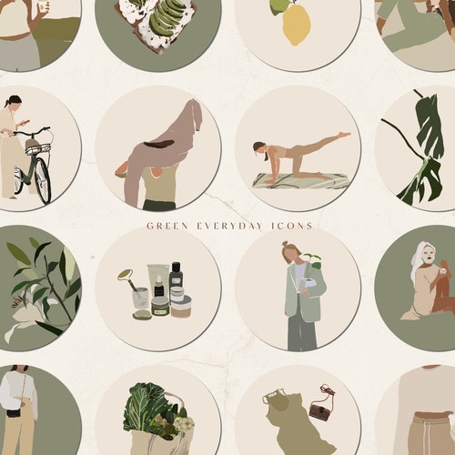 20 Instagram Story Highlights Green Trendy Influencers Social - Etsy