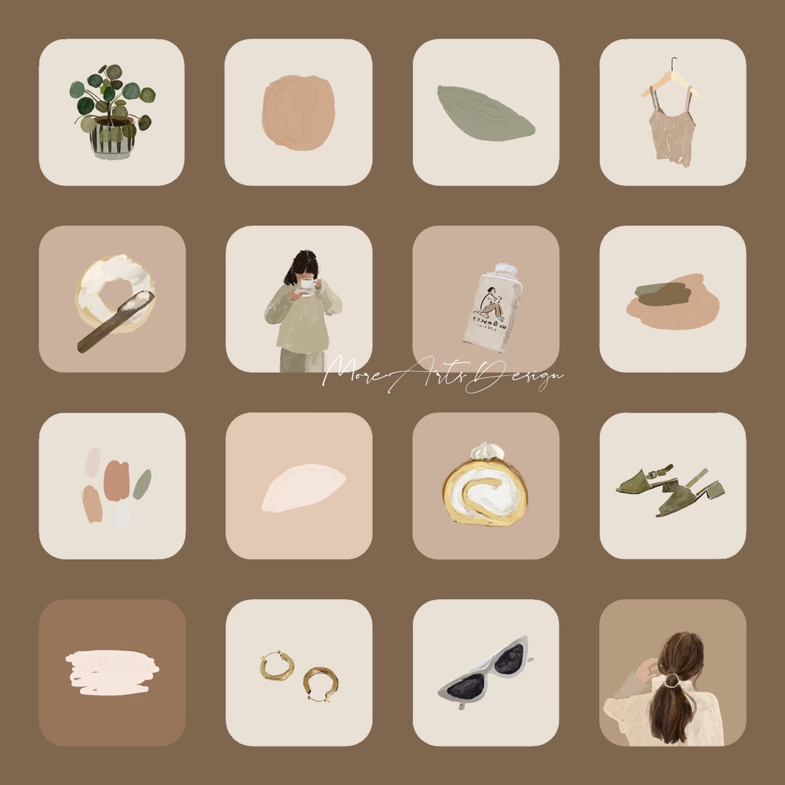 16 Soft Green Aesthetic Ios 14 Android App Icons iPhone Wallpaper ...