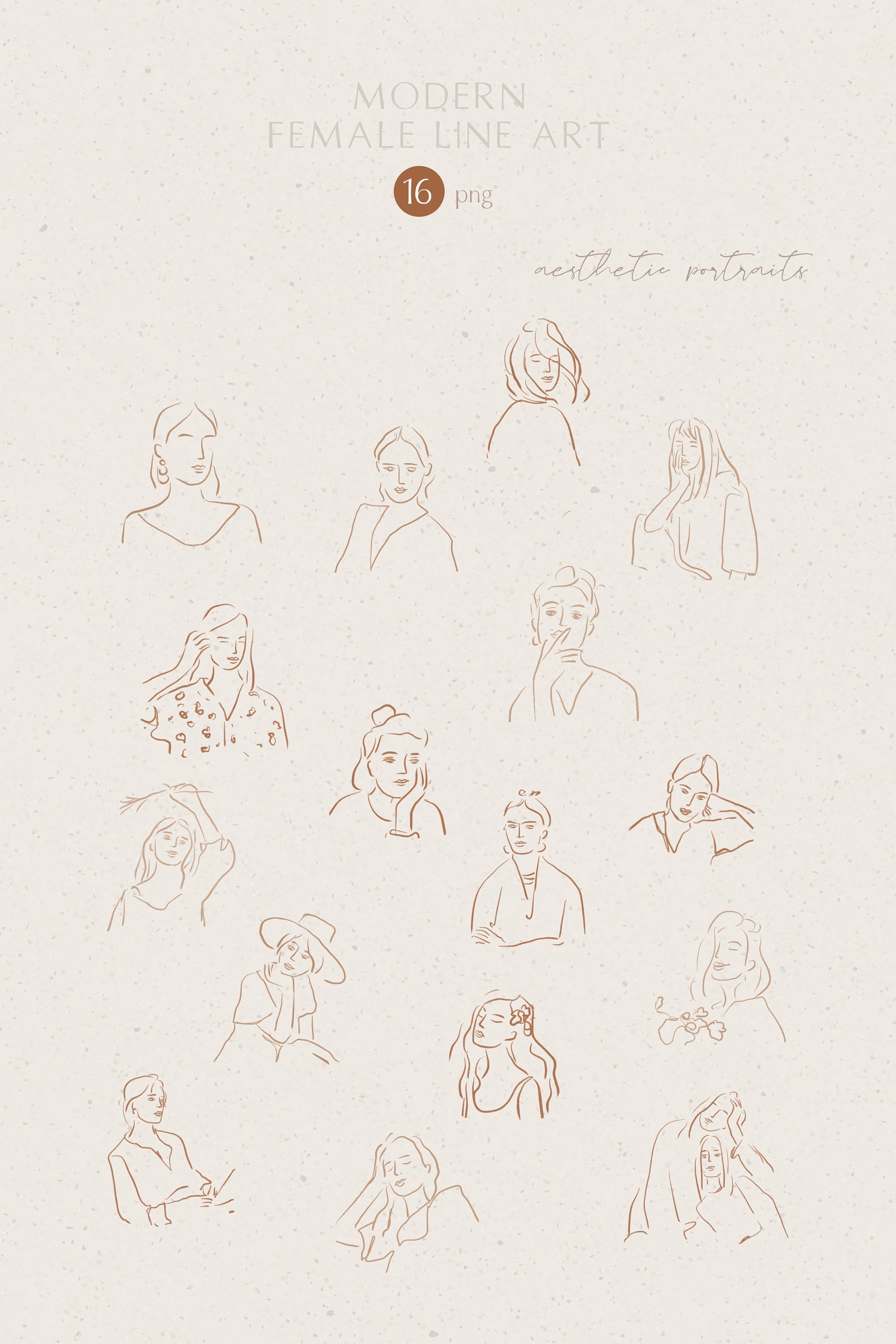 Female Line Art Face Instagram Story Highlight Icons, Modern Line ...