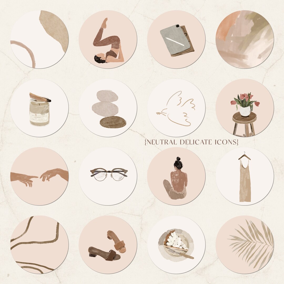 Boho Neutral Modern Clipart Self Care Abstract Woman Instagram Story ...