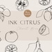 Modern Line Drawing Citrus Botanical Clip Art, Lemon Art, Flower Hand ...