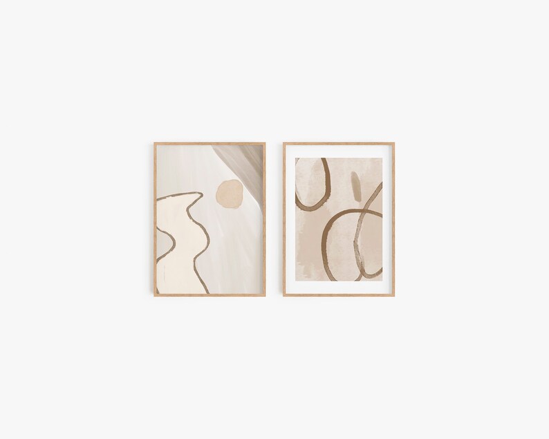 Neutral Prints Instant Download, Set of 2 Prints, Abstract Prints ...