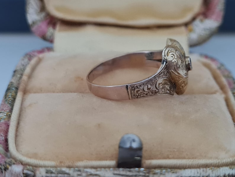 Rare Antique Victorian 1850's 15ct Gold Engraved Ruby Heart Ring - Etsy