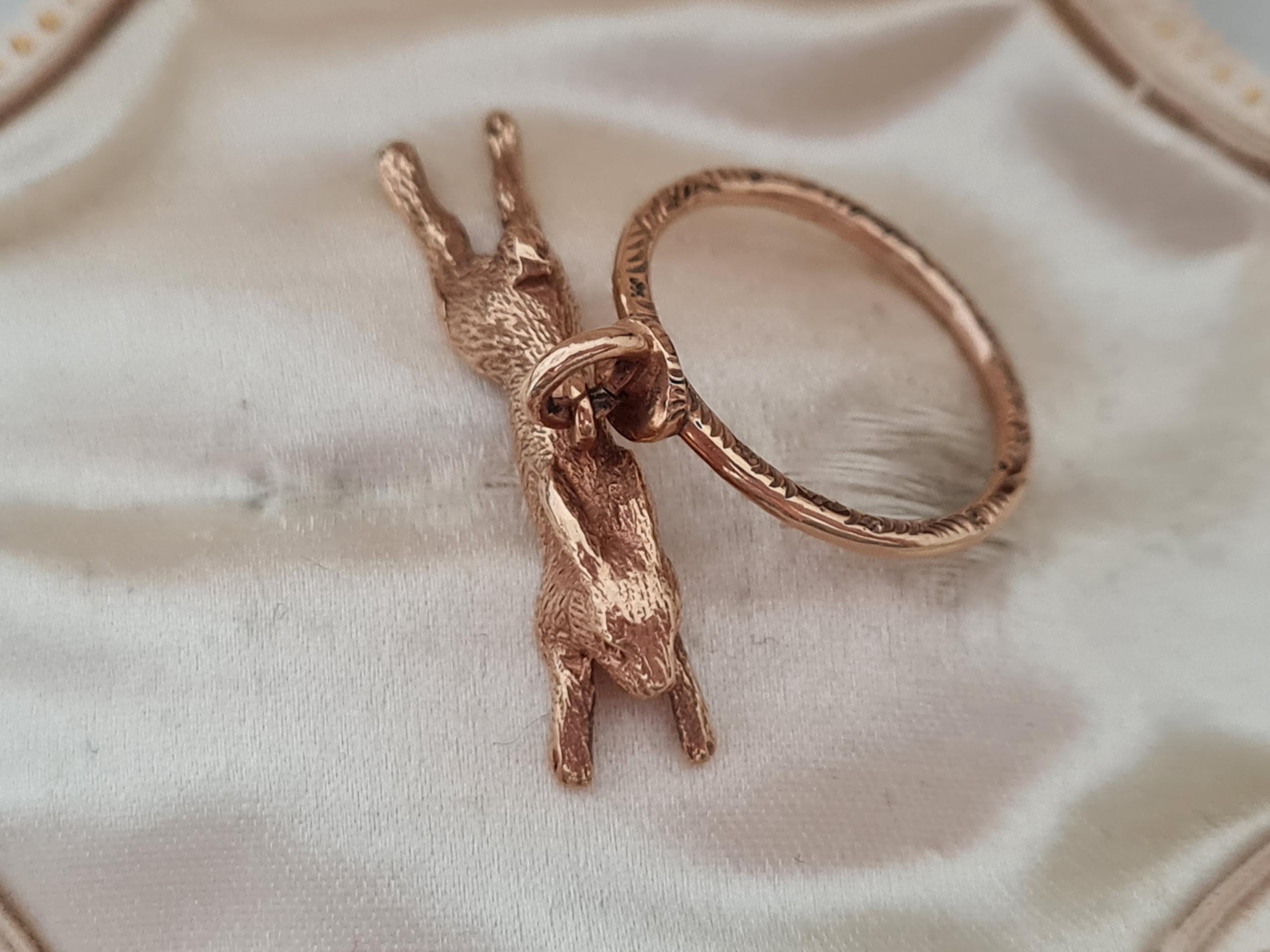 Rare Antique Victorian 14ct Gold Rabbit Hare Charm Pendant Ring - Etsy