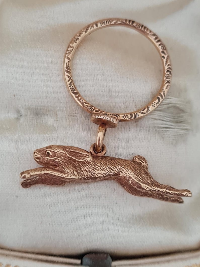Rare Antique Victorian 14ct Gold Rabbit Hare Charm Pendant Ring - Etsy