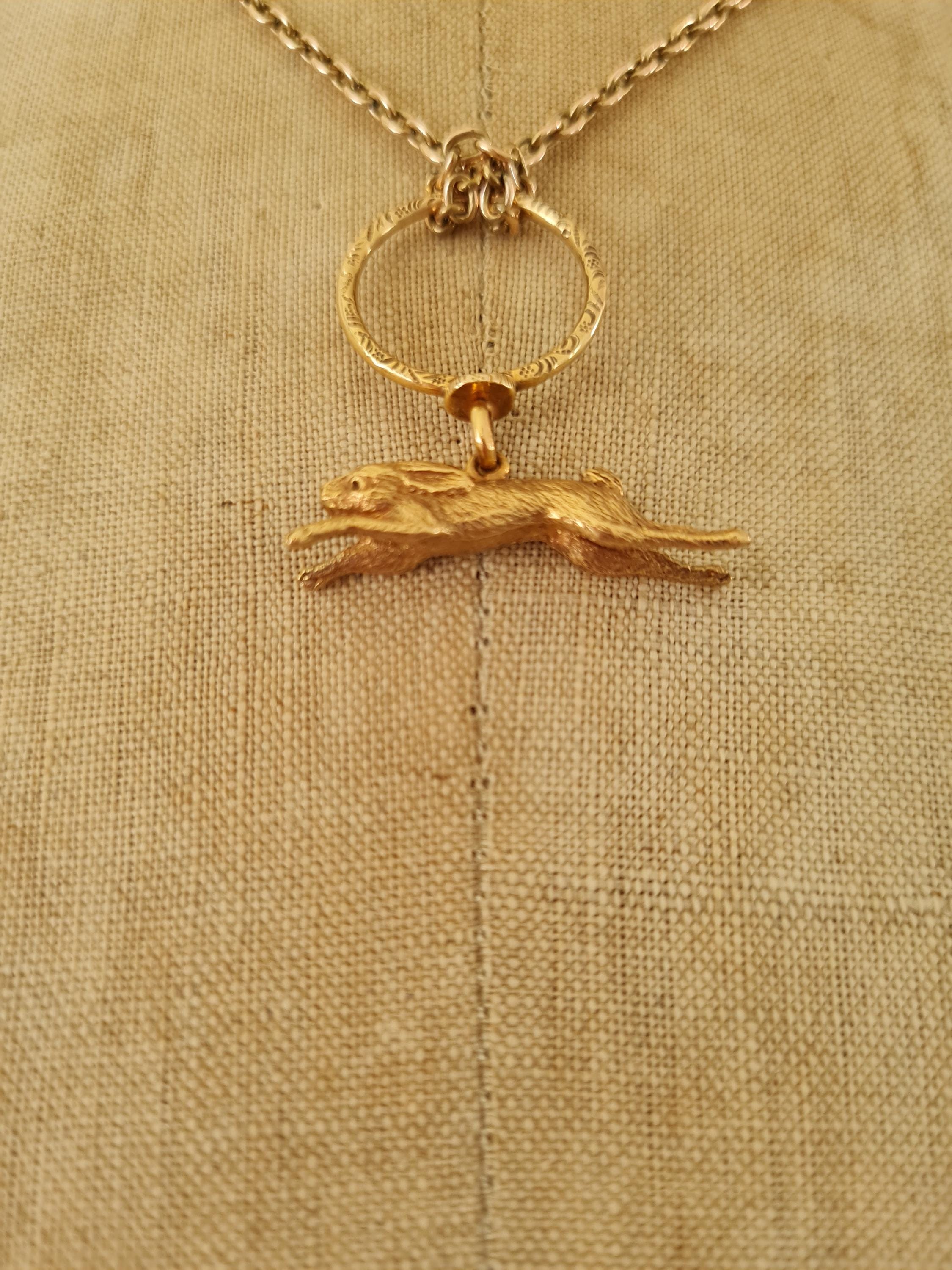 Rare Antique Victorian 14ct Gold Rabbit Hare Charm Pendant Ring - Etsy