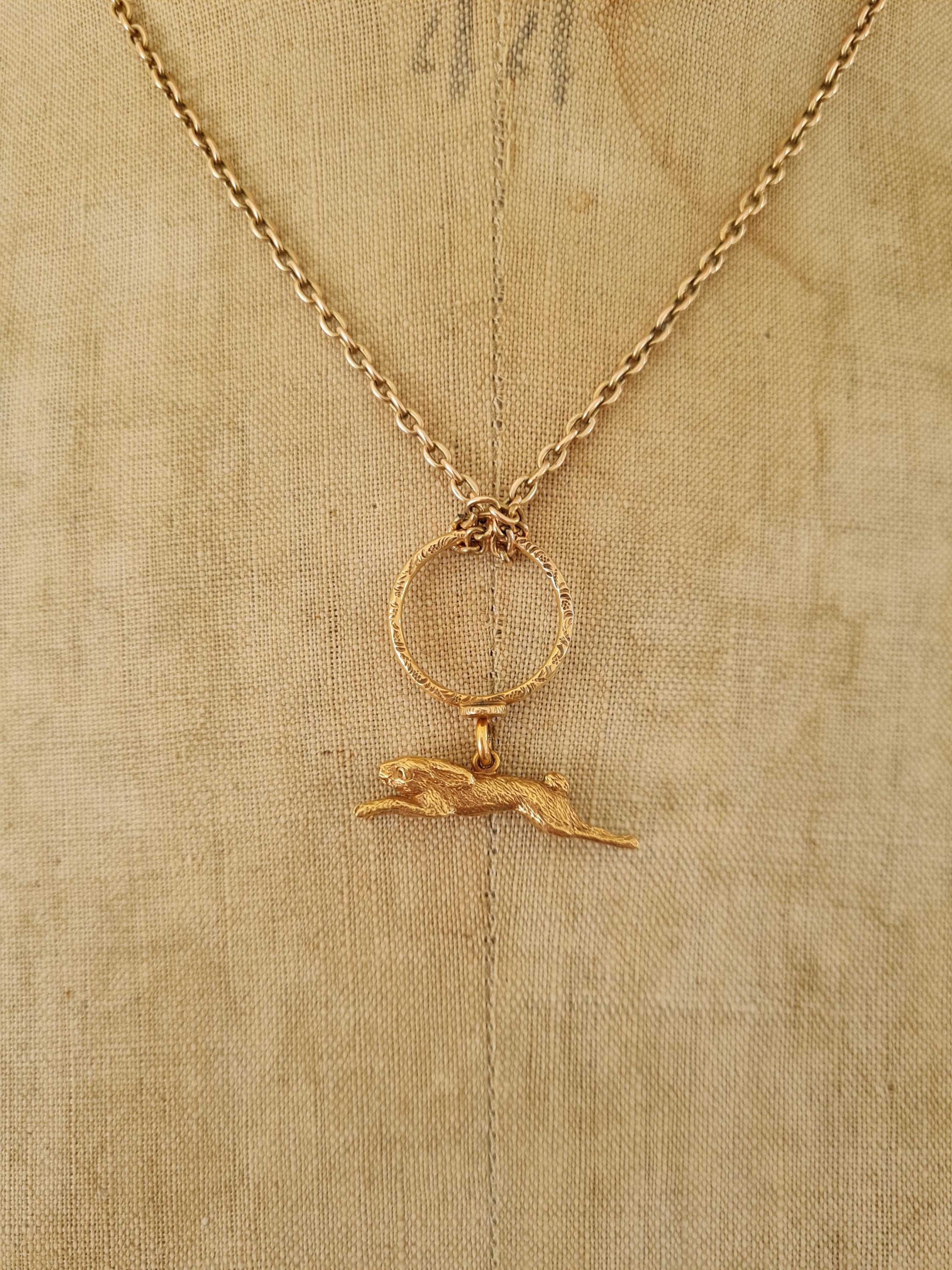 Rare Antique Victorian 14ct Gold Rabbit Hare Charm Pendant Ring - Etsy