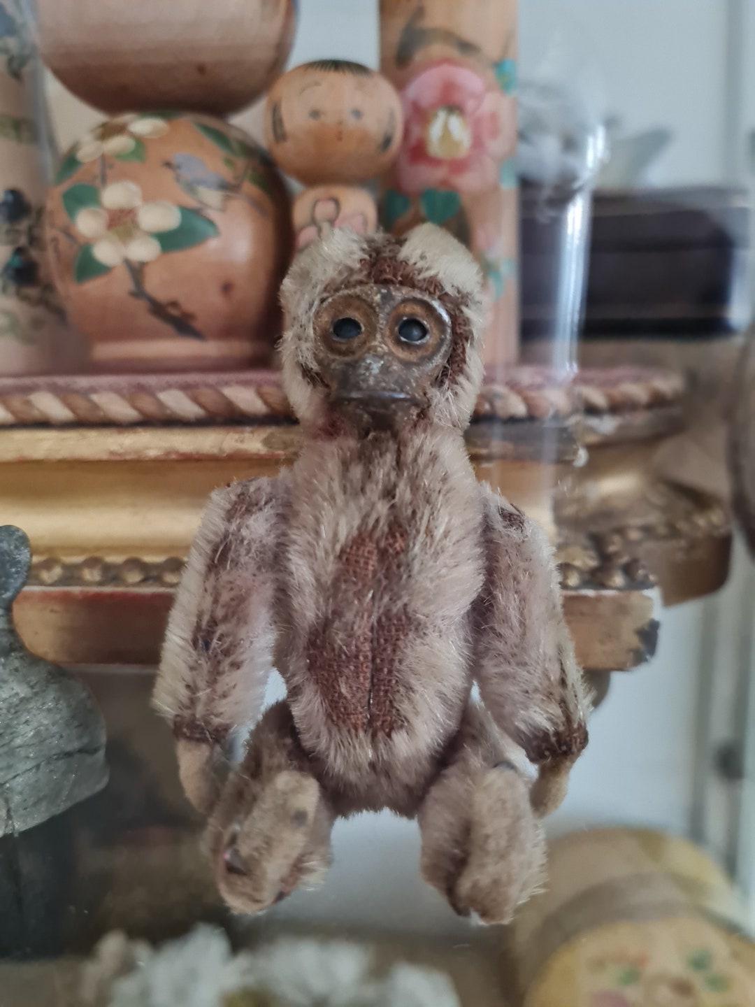 Antique Schuco Small Mohair Monkey Lipstick Mirror Compact - Etsy