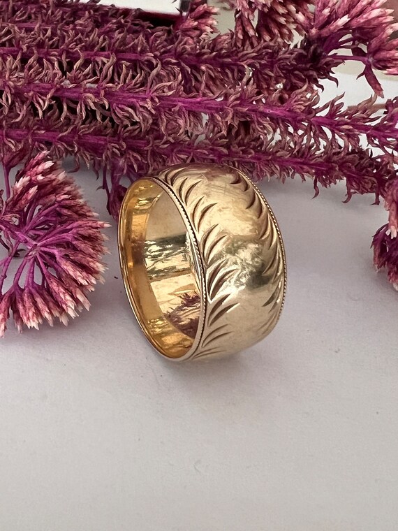 Vintage 9Ct Gold Extra Wide Width Wedding Band. 9K Go… - Gem