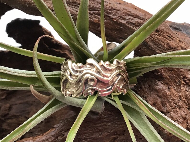 Unique 9ct Gold Extra-wide Decorative Band. | Etsy