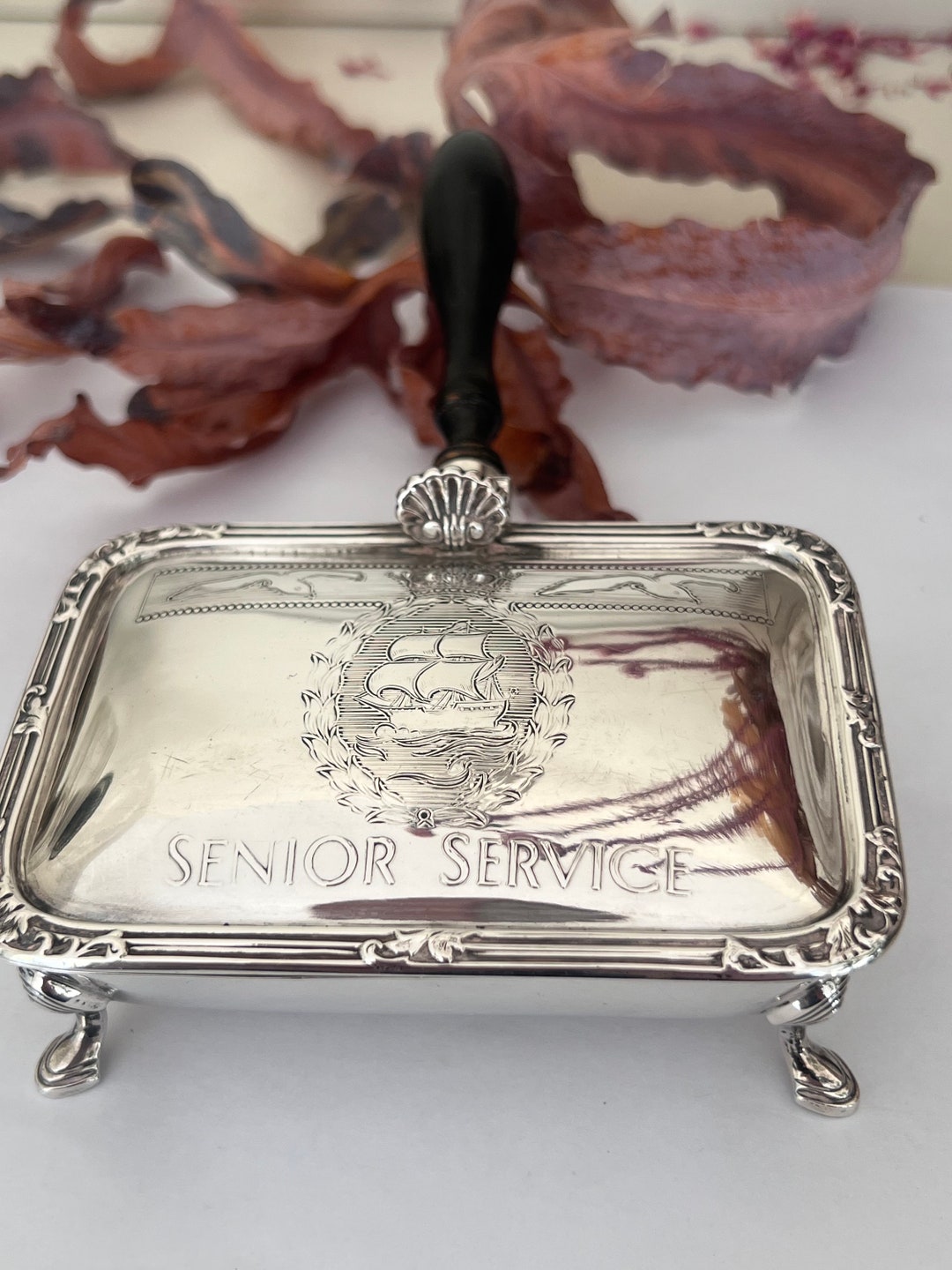 A Vintage Solid Sterling Silver ‘senior Service’ Silent Butler ...