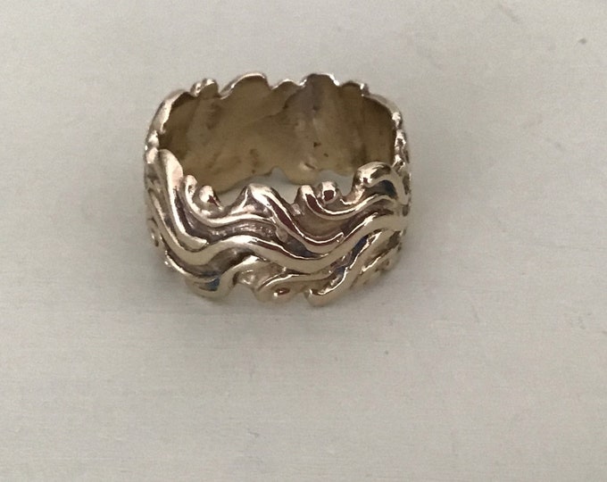 Unique 9ct Gold Extra-wide Decorative Band. Unique Wedding Ring. - Etsy