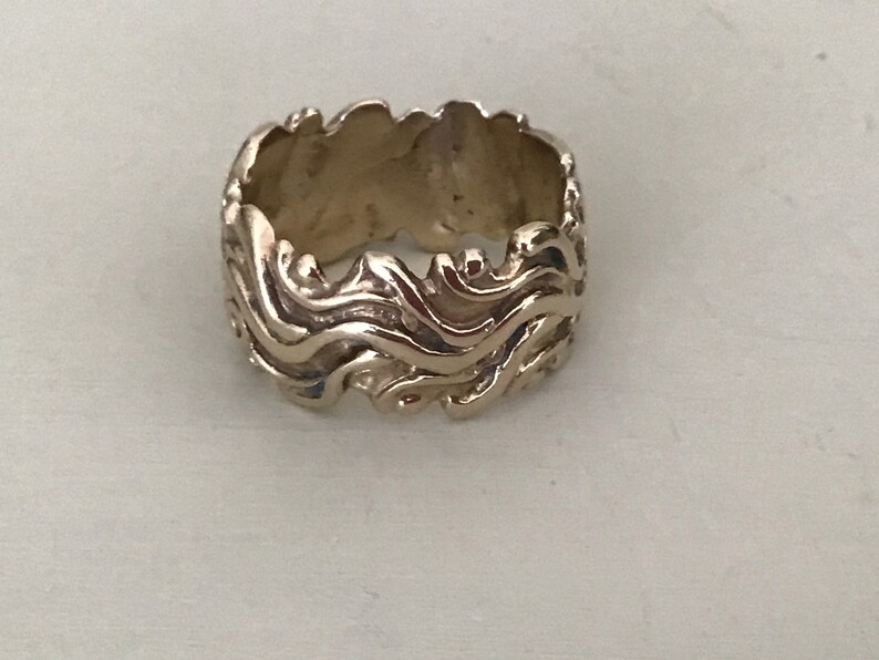 Unique 9ct Gold Extra-wide Decorative Band. | Etsy