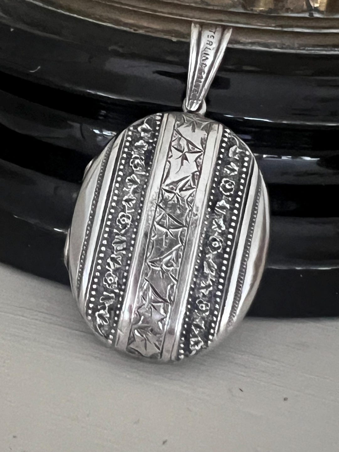Antique Victorian Sterling Silver Large Oval Locket. Reversible ...