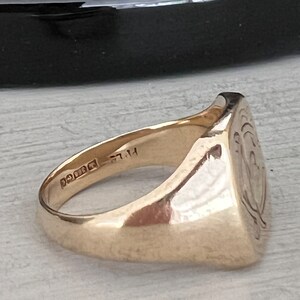 Vintage 9ct Gold Signet Ring. Initial C.F. 1979. Sizes T 1/2- 9 3/4 - Etsy