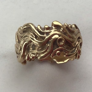 Unique 9ct Gold Extra-wide Decorative Band. | Etsy