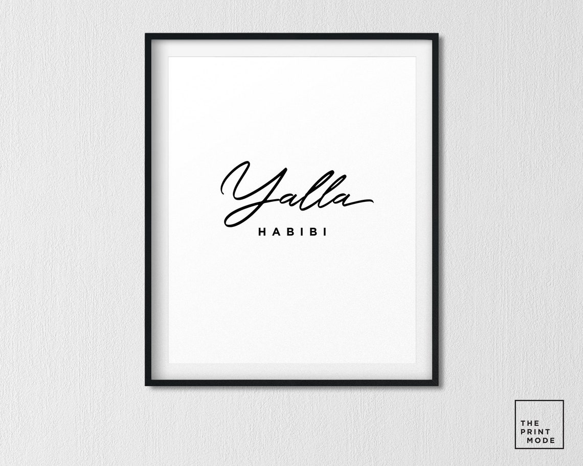 Yalla Habibi Arabic Wall Art Arabic Decor Gift Beirut - Etsy