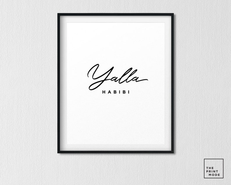 Yalla Habibi Arabic Wall Art, Arabic Decor Gift, Beirut, Cultural Home ...