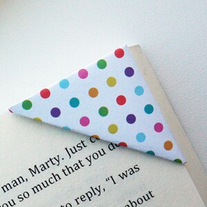 Bookmark - Polka Dot Corner Bookmark (9 Prints) - Reader Gift - Book ...