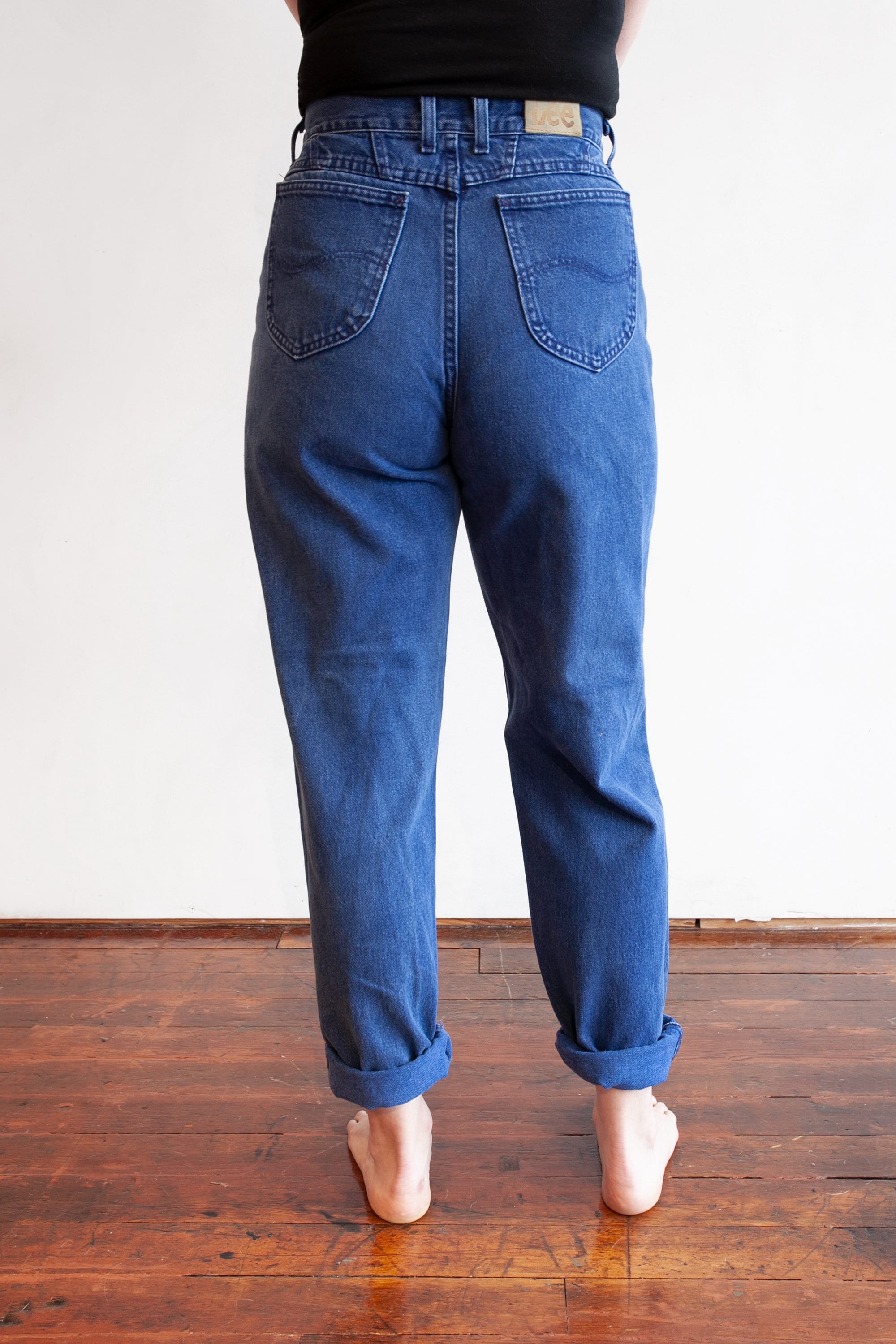 80s LEE Super High Waist Dark Blue Heavy Denim Jeans - Etsy