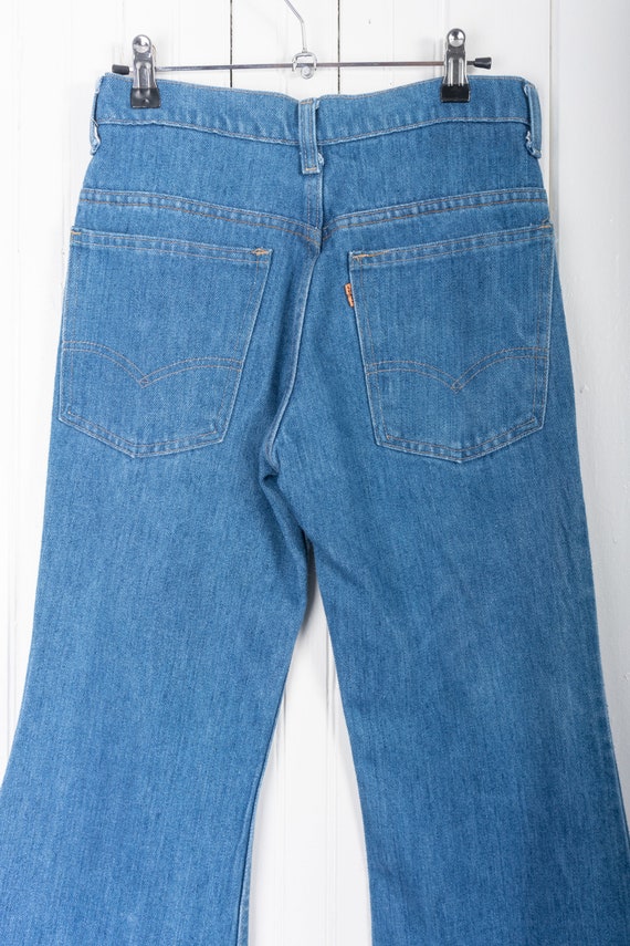 RARE 1970s LEVI'S Orange Tab Bell Bottoms Medium Wash… - Gem