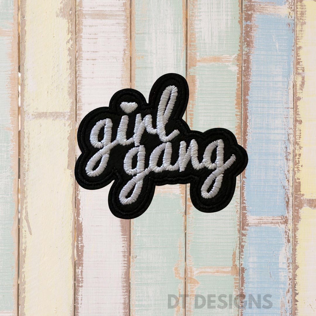 Girl Gang Embroidered Patch, Iron On, Black and White - Etsy