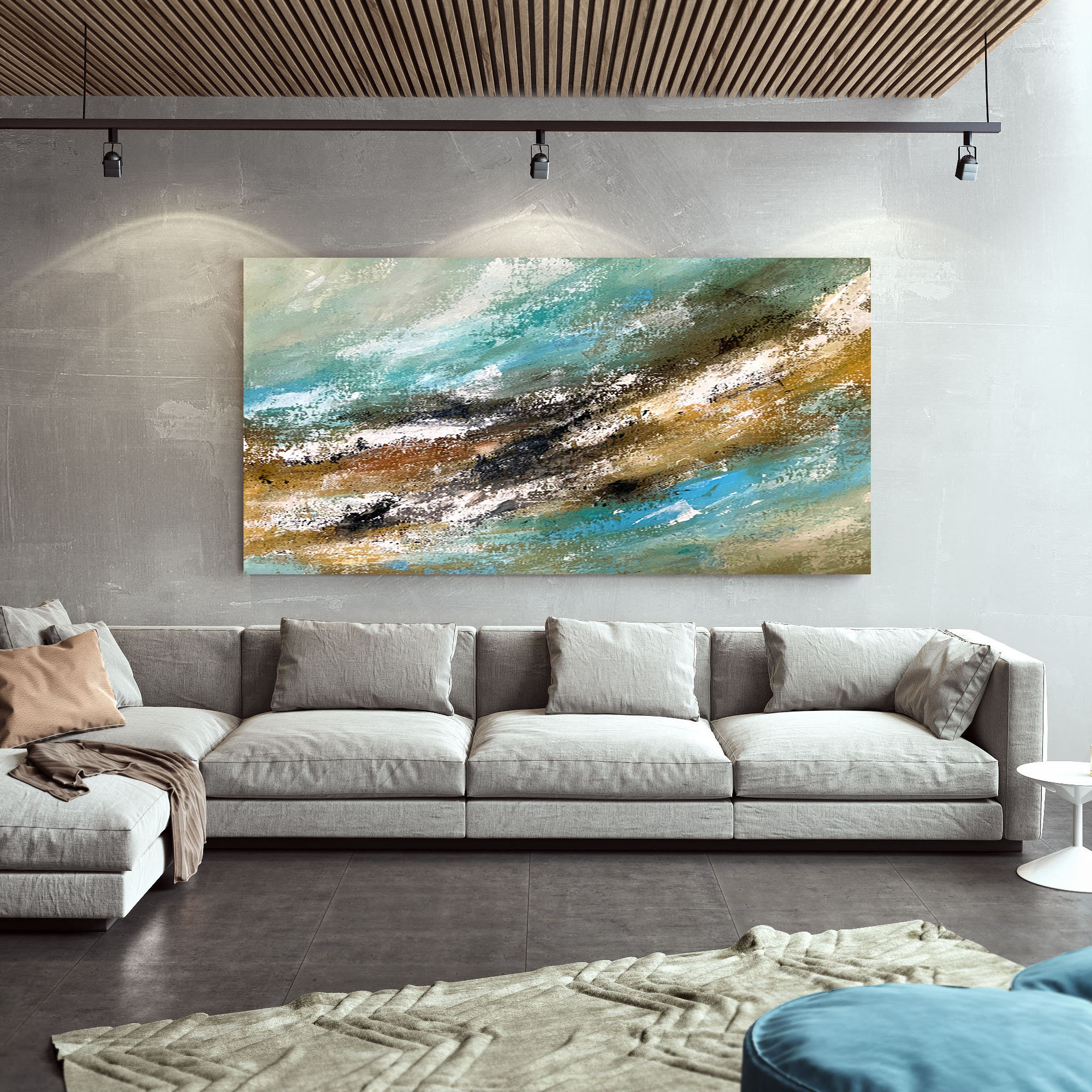 Großes modernes Wandbild Gemälde für Zuhause große abstrakte | Etsy