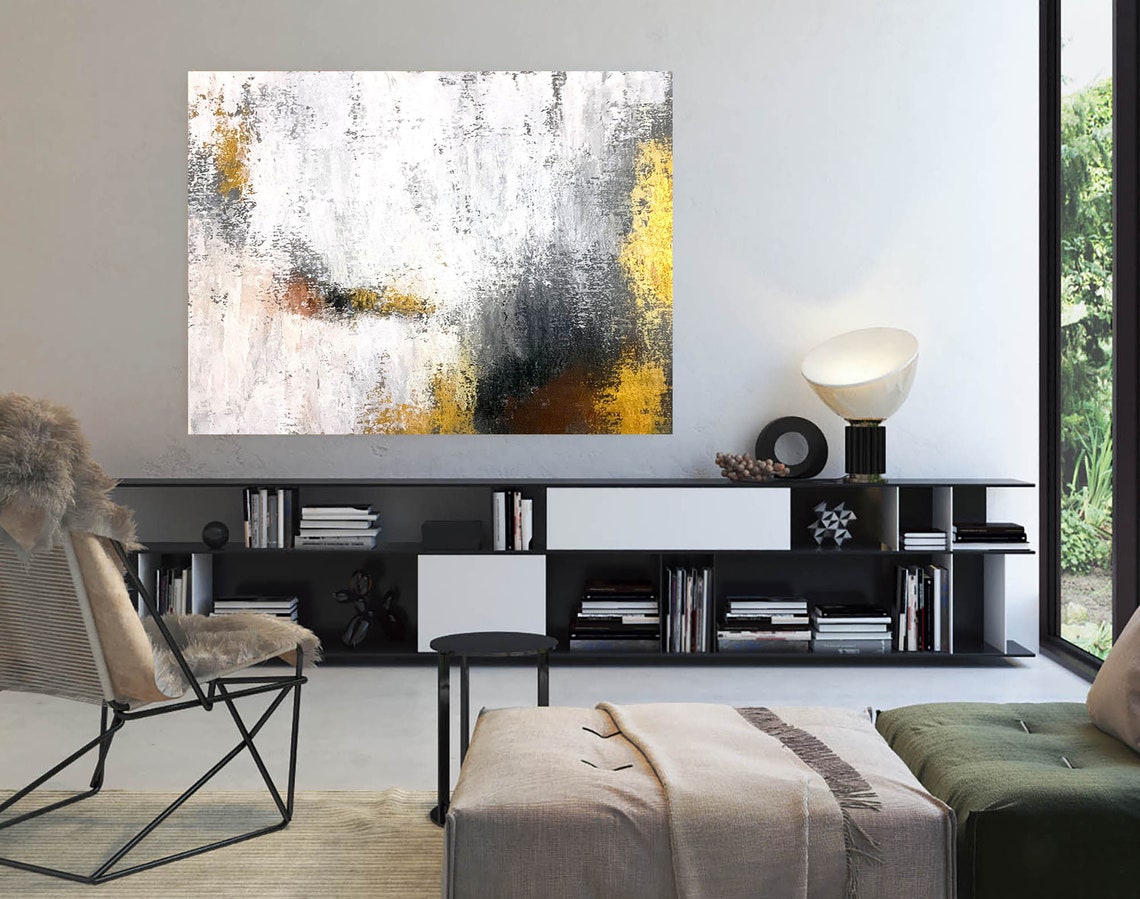 Großes modernes Wandbild große abstrakte Wandkunst moderne | Etsy