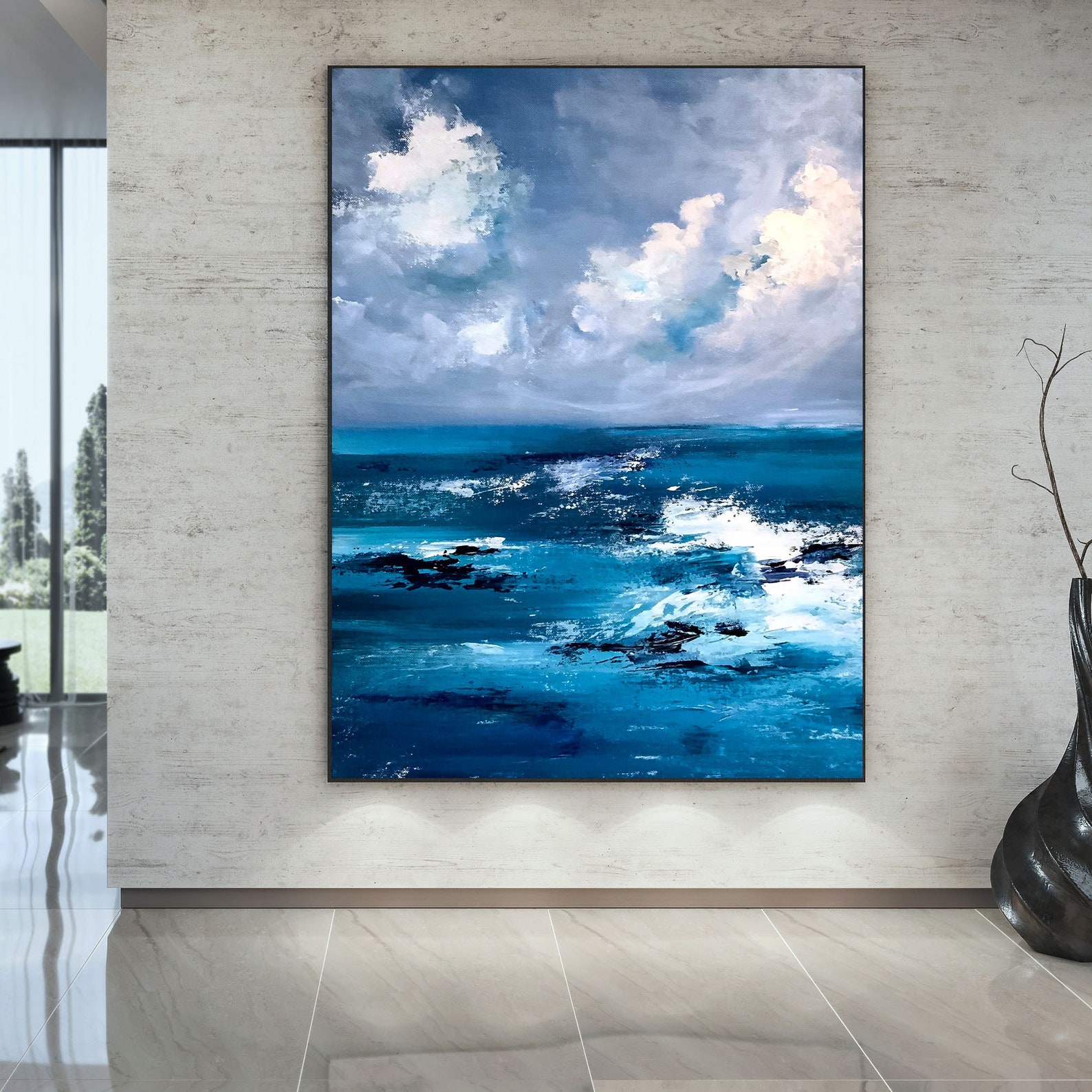 Handmade Abstract Painting Home Décor Modern Wall Art Large | Etsy UK