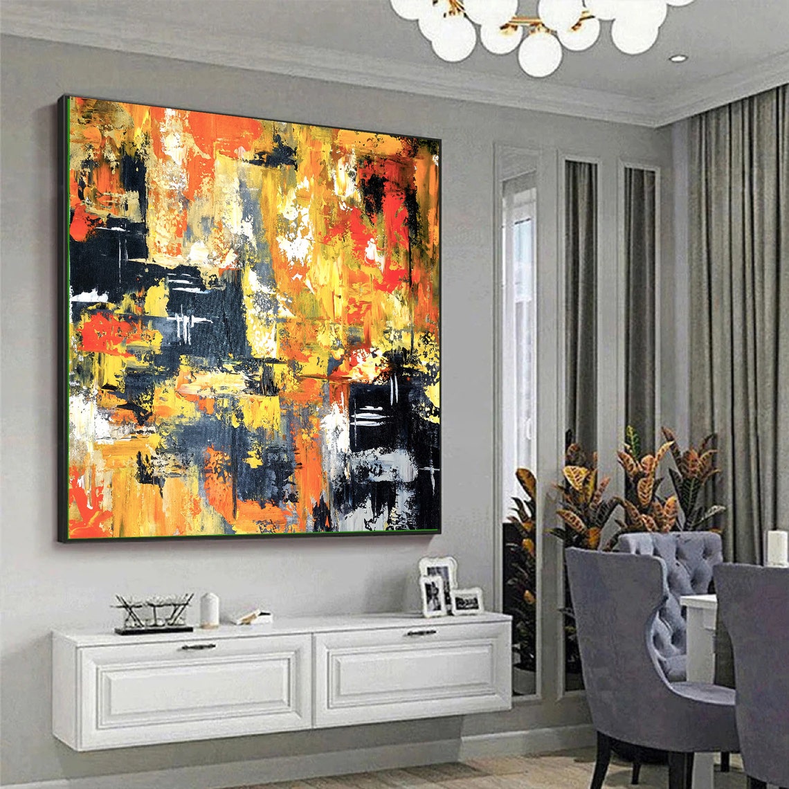 Abstract Painting Canvasoriginal Abstract Canvas Wall - Etsy