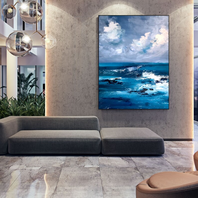 Handmade Abstract Painting Home Décor Modern Wall Art Large - Etsy