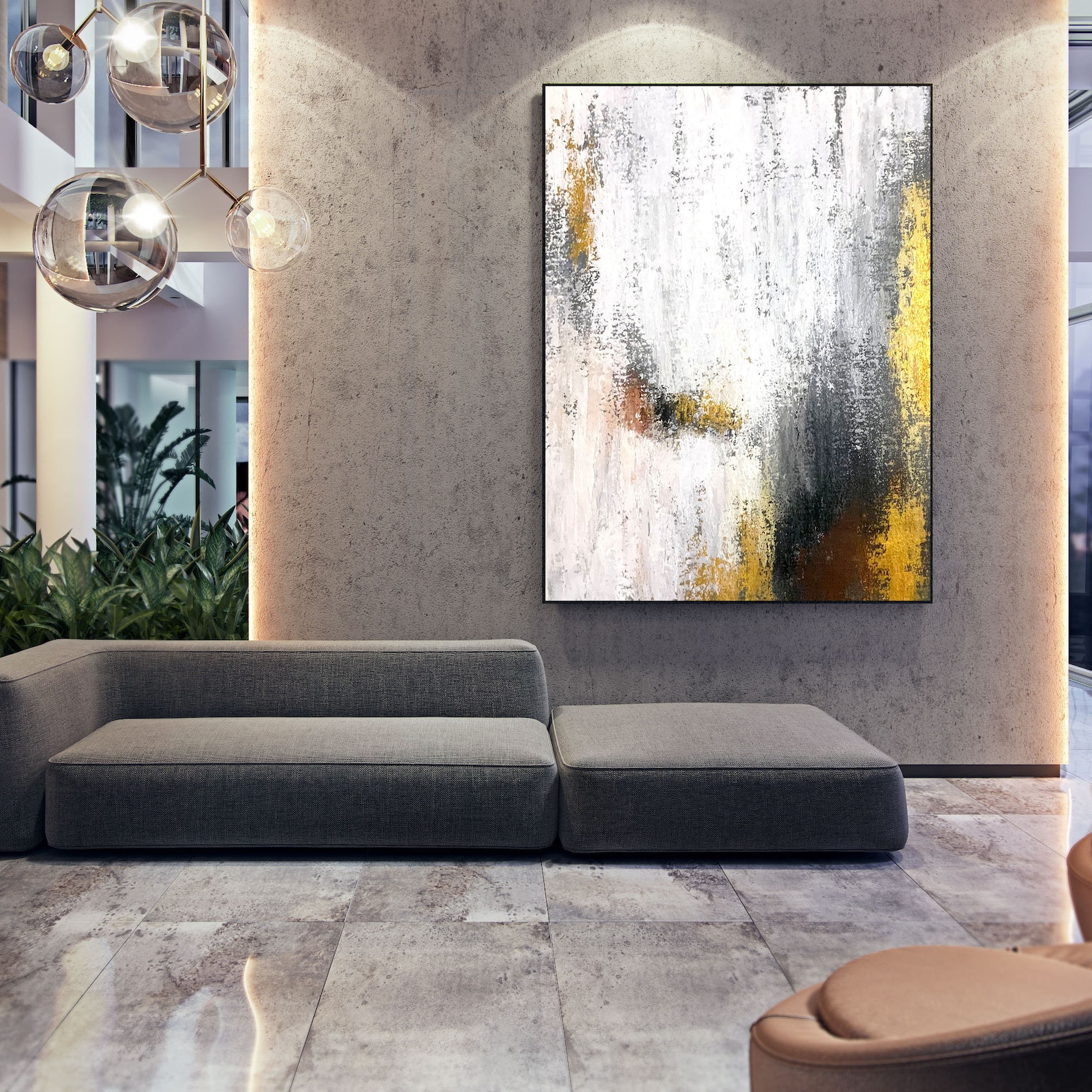 Großes modernes Wandbild große abstrakte Wandkunst moderne | Etsy