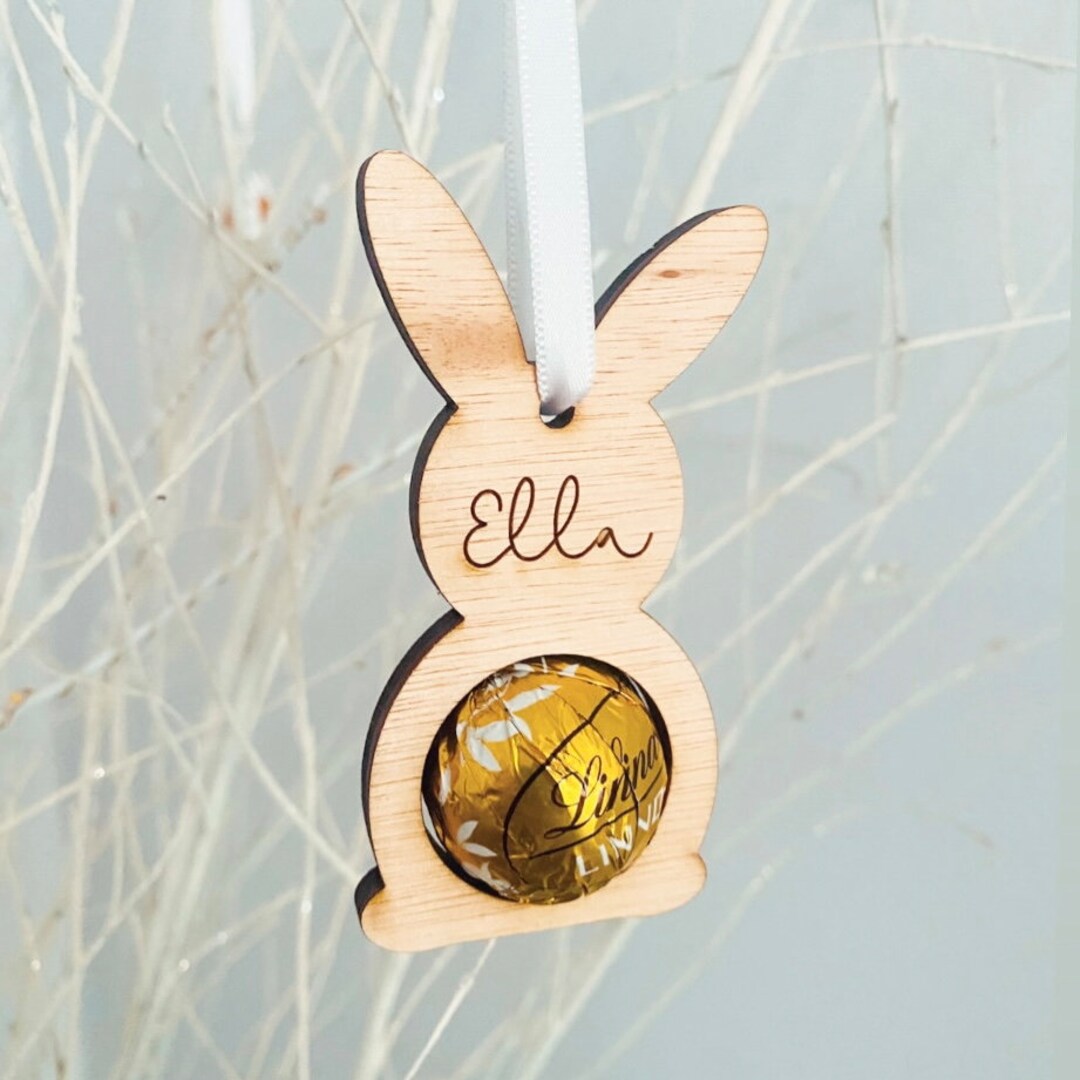 Personalised Lindor Lindt Choc Easter Bunny Rabbit Decoration Gift ...