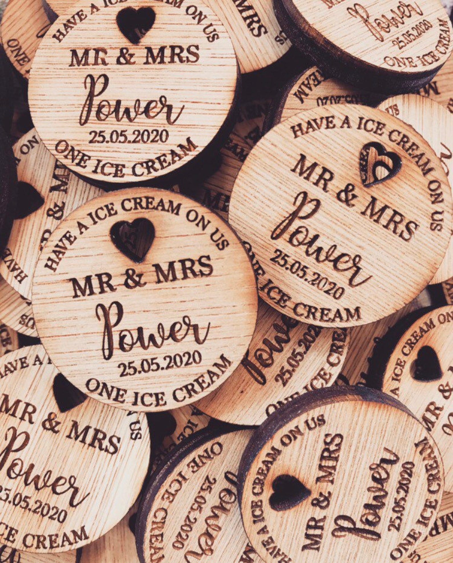 Wooden Guest Drink Tokens Weddings Drinks Voucher, Free Drink Ticket ...