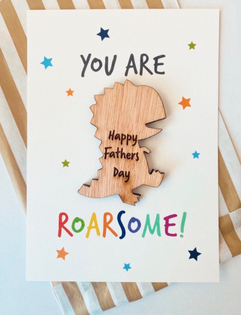 Roarsome Fathers Day Card Dinosaur Can Be Personalised - Etsy