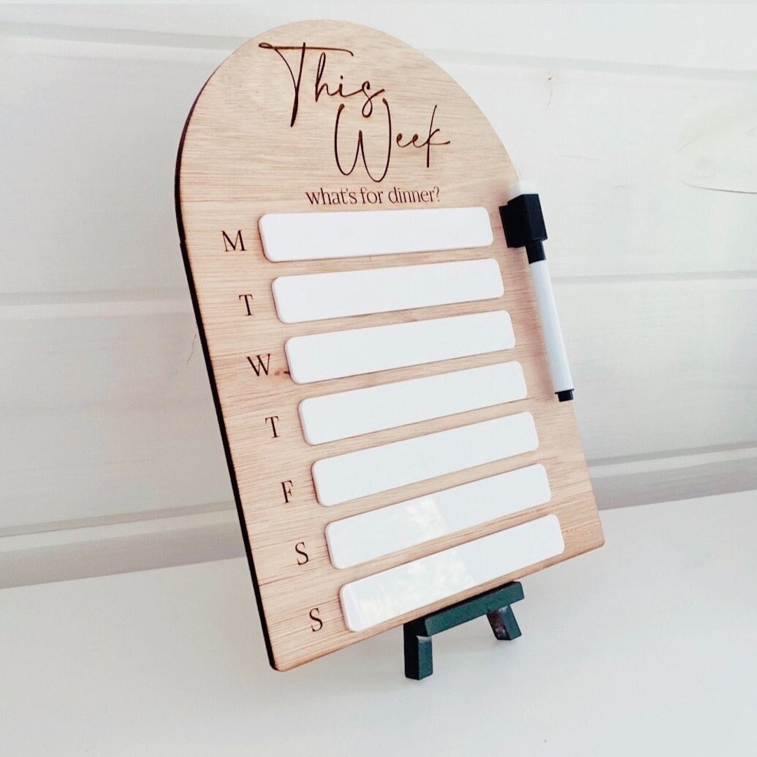 Family Kitchen Weekly Meal Planner | Reusable Wipe Clean Daily Menu ...