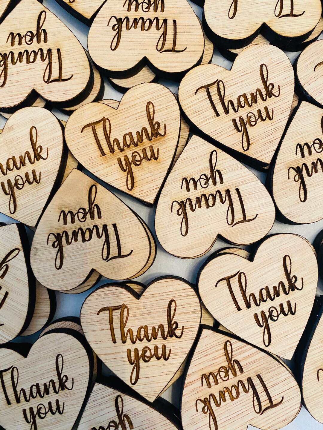 Thank You Wood Heart Labels, Thank You Gift Tags for Adding to Gifts or ...