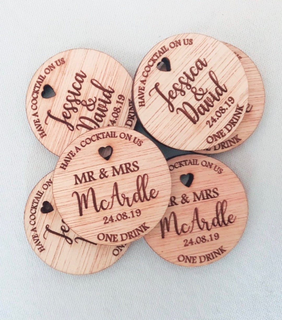 Wooden Guest Drink Tokens Weddings Drinks Voucher, Free Drink Ticket ...