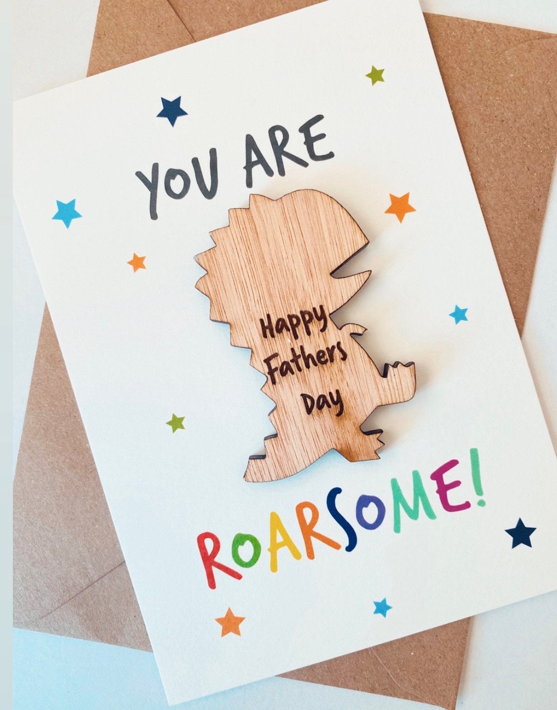 RoARSome Fathers day card Dinosaur Can be personalised | Etsy