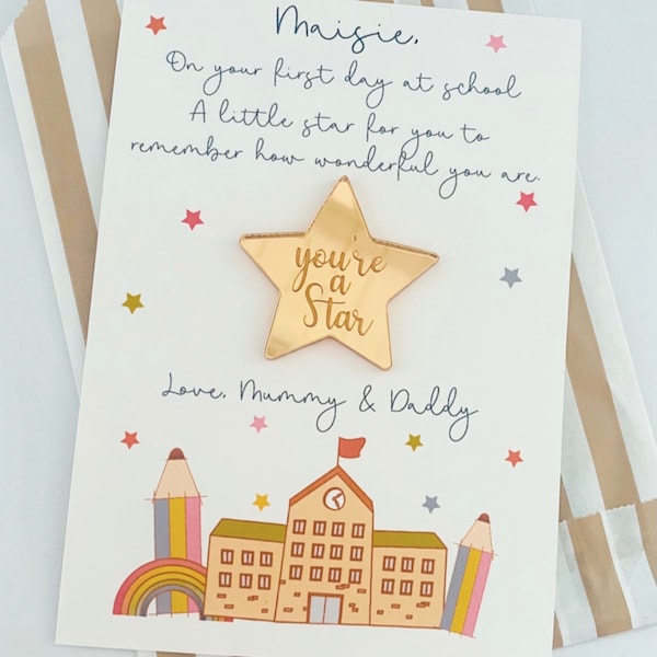 Starting First School Card - Etsy