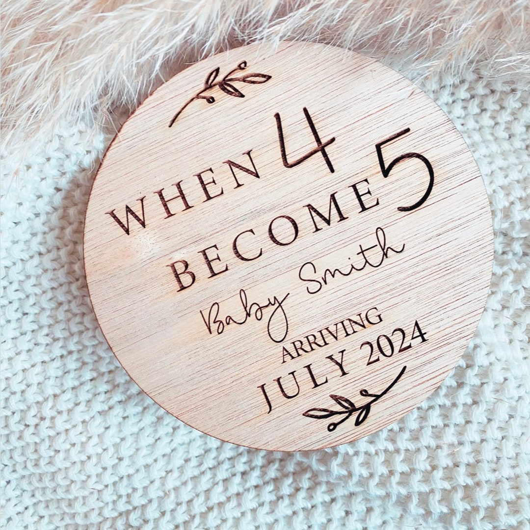 Pregnancy Announcement 2nd 3rd 4th Baby Wooden Sign With Personalised ...