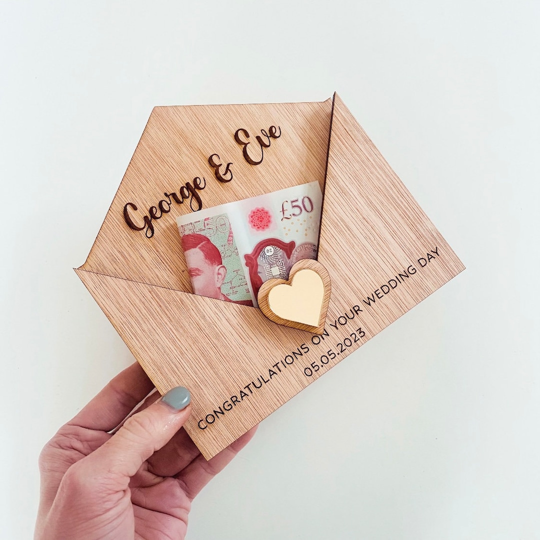 Personalised Wedding Money Envelope | Wedding Money Wallet | Wooden ...