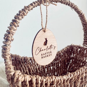 Personalised Easter Basket Tags, Easter Keepsake Decorations, Wooden ...