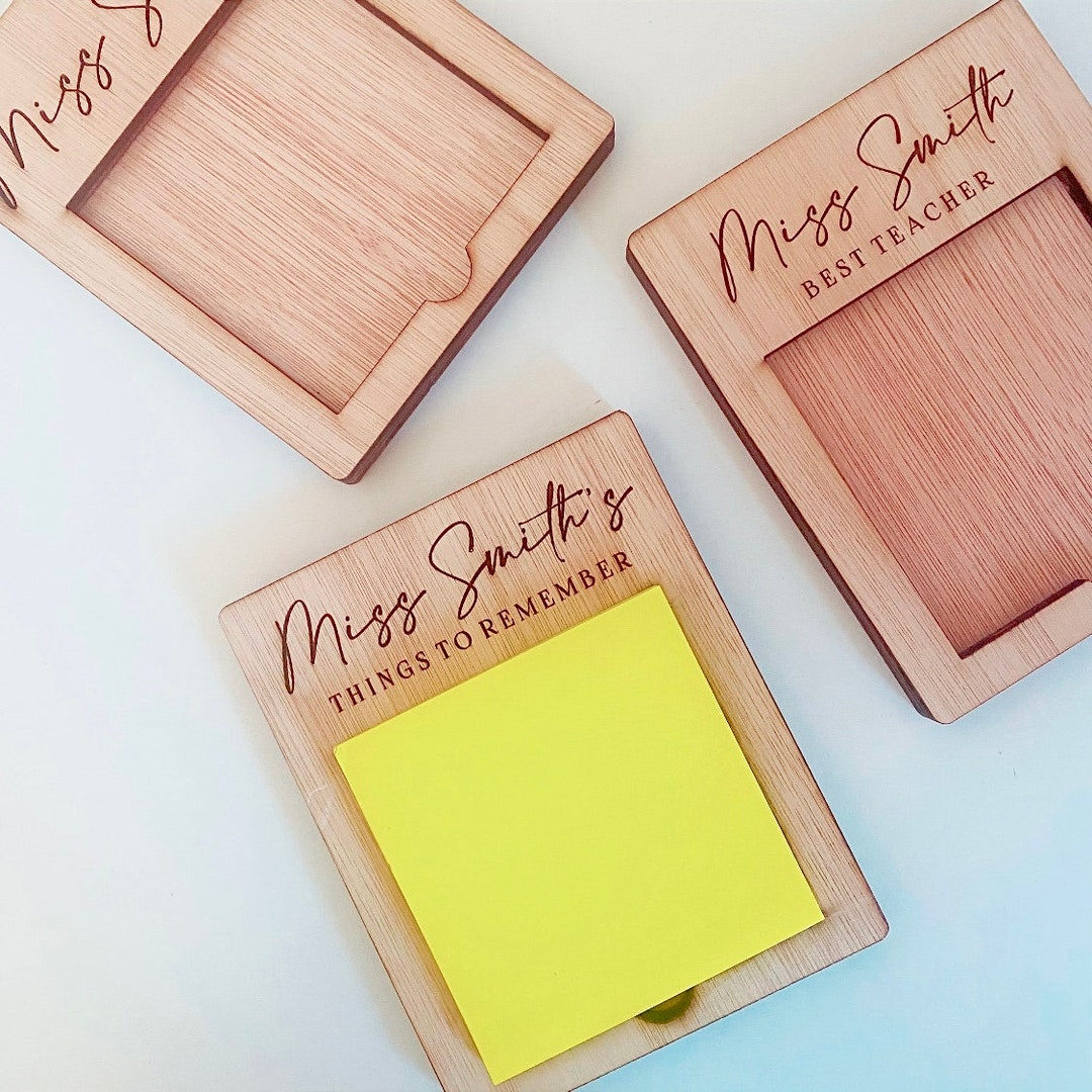 Personalised Post It Note Holder. Teacher Gift for End of Year Thank ...