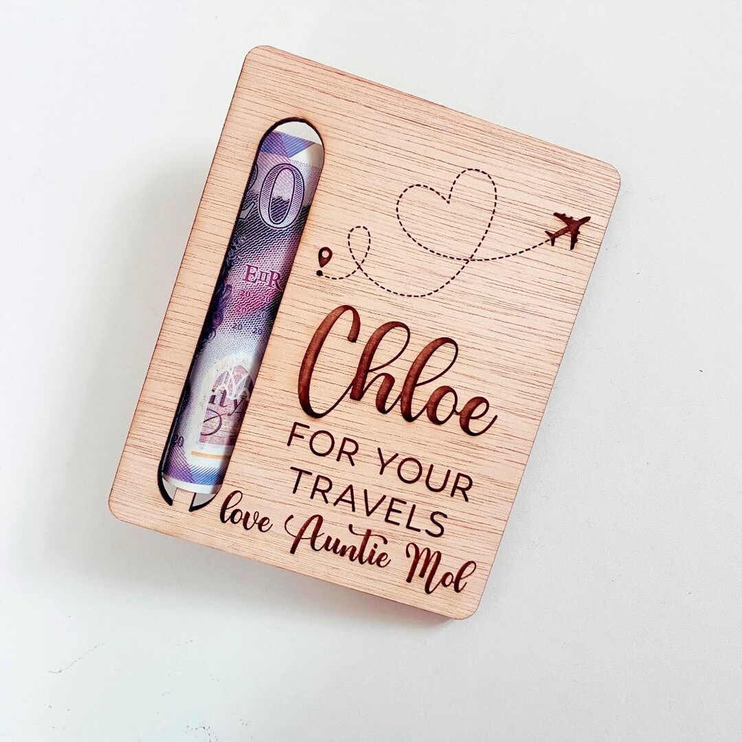 Personalised Engraved Travel Money Wallet for Travel Cash, Ideal ...