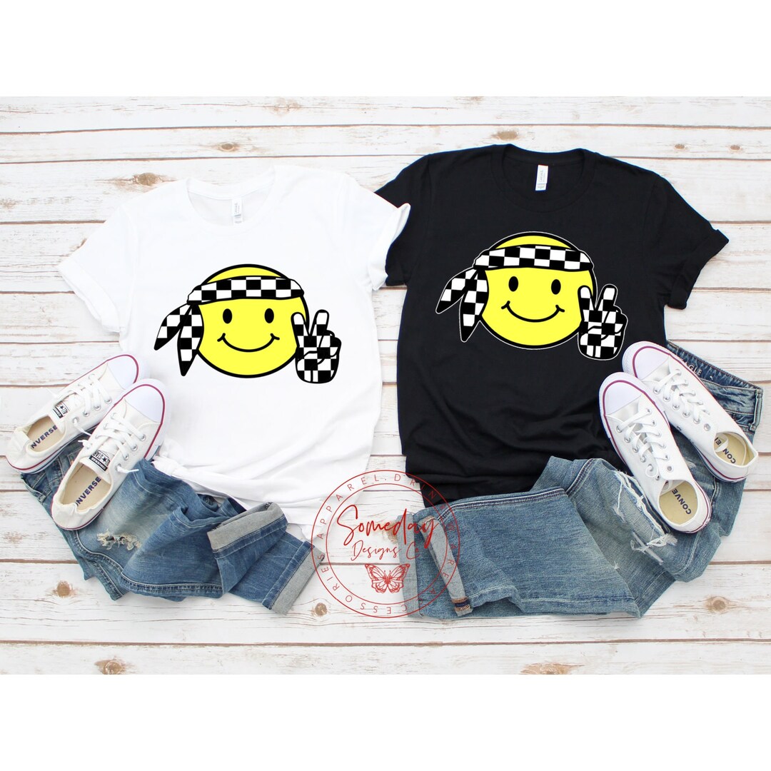 Cute Racing Shirt, Smiley Face Car Racing Shirt, Stock Car Tee, Drag ...