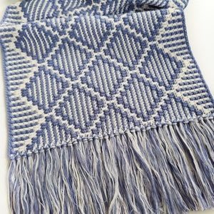 Crochet Pattern Ladder of Life Scarf, Diamond, Crocheted Scarf, Pattern ...