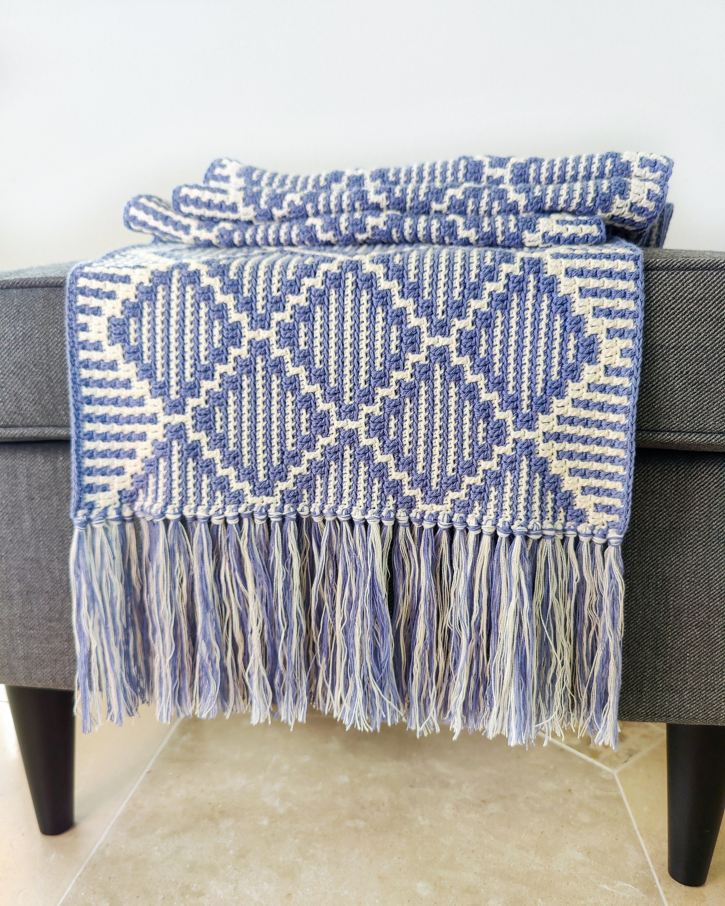 Crochet Pattern Ladder of Life Scarf, Diamond, Crocheted Scarf, Pattern ...