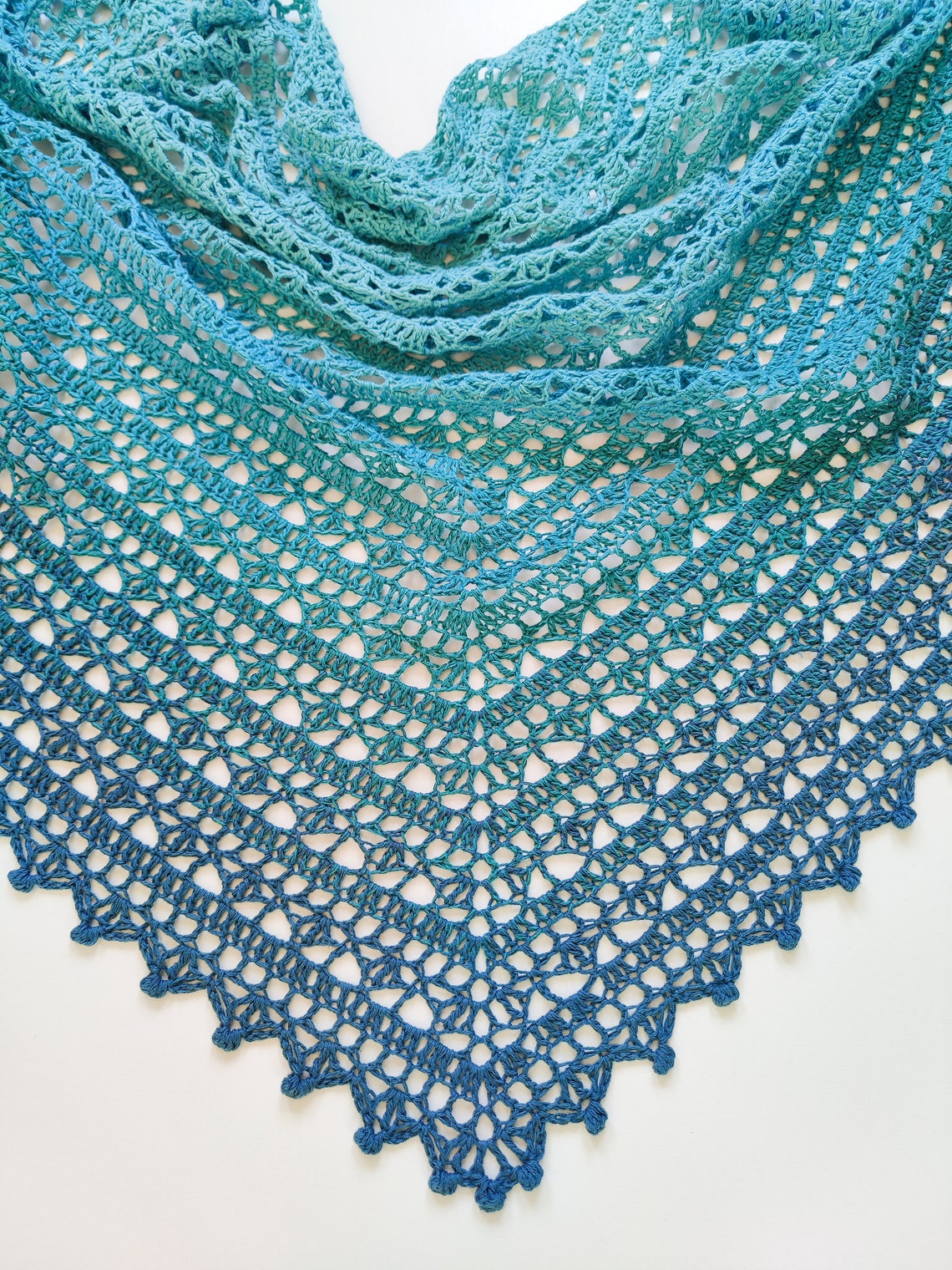 Crochet Pattern Mid-morning Shawl, Crocheted Shawl, Shawl, Triangle ...